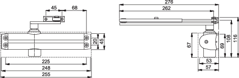 AR1500 AR1500 - Overhead Surface Mount/Door Closing Devices - HOPPE